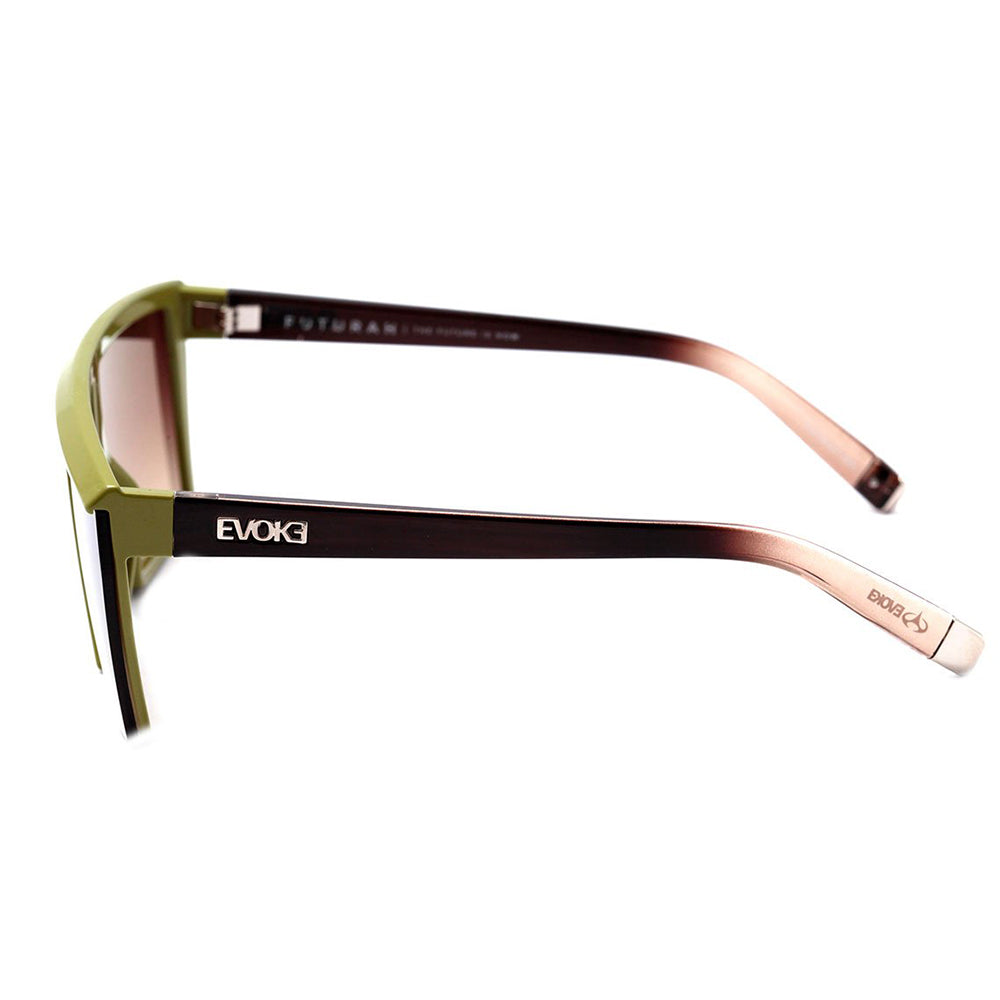EVOKE FUTURAH - ÓCULOS DE SOL E01 Moss Green Brown/ Brown Gradient UNI– Evoke Store