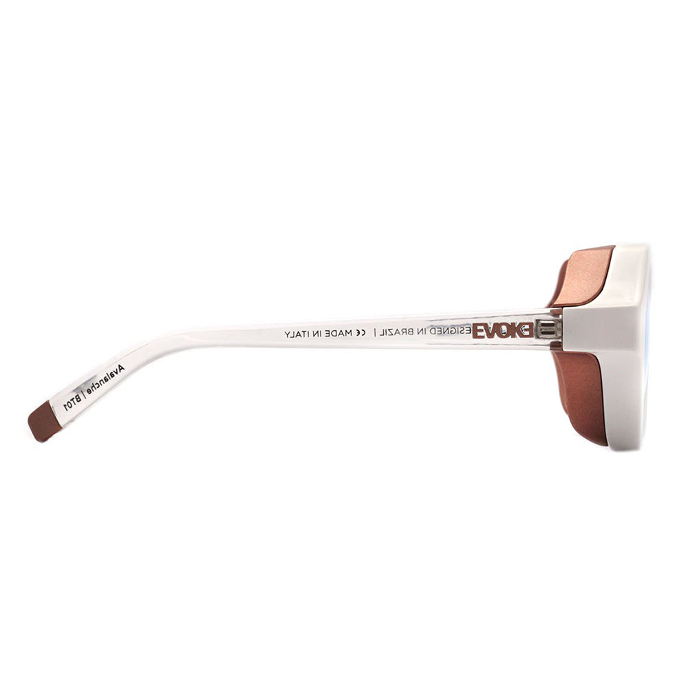Óculos de Sol Evoke Avalanche BT01 White Crystal Shine Copper Blue Tot – Evoke Store