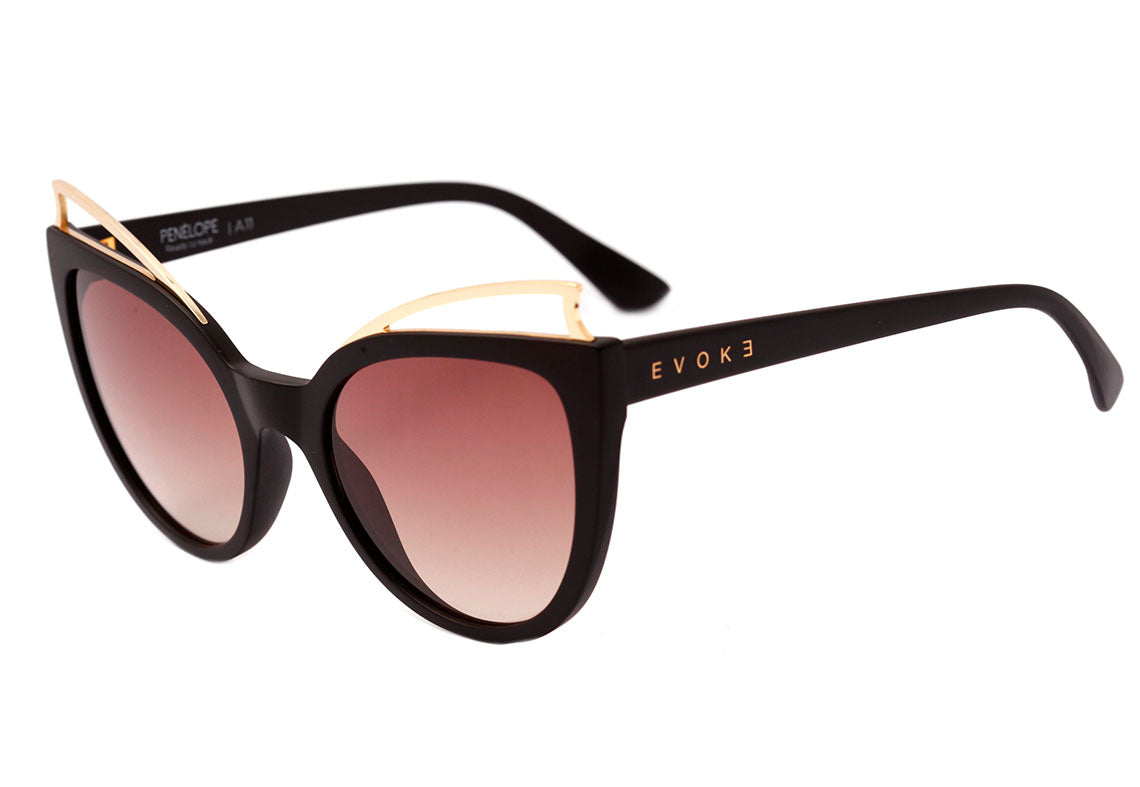 ÓCULOS DE SOL PENÉLOPE A11 BLACK MATTE BROWN GRADIENT – Evoke Store